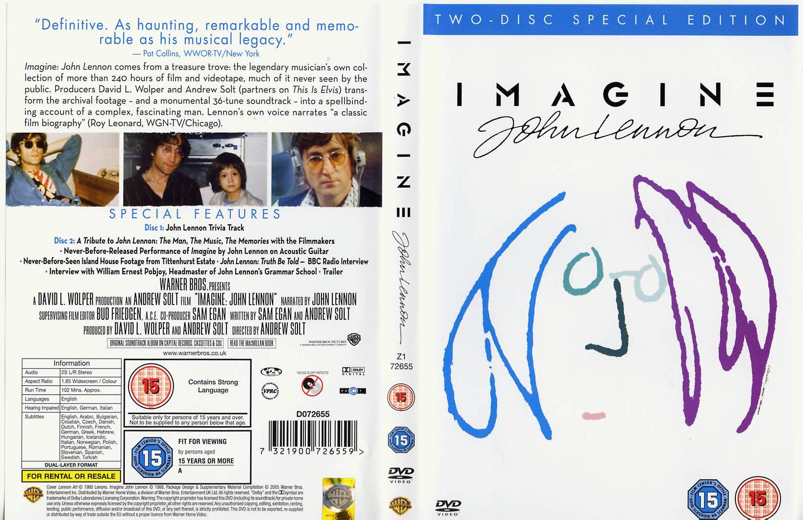 John Lennon Imagine : Front | DVD Covers | Cover Century | Over 1.000. ...